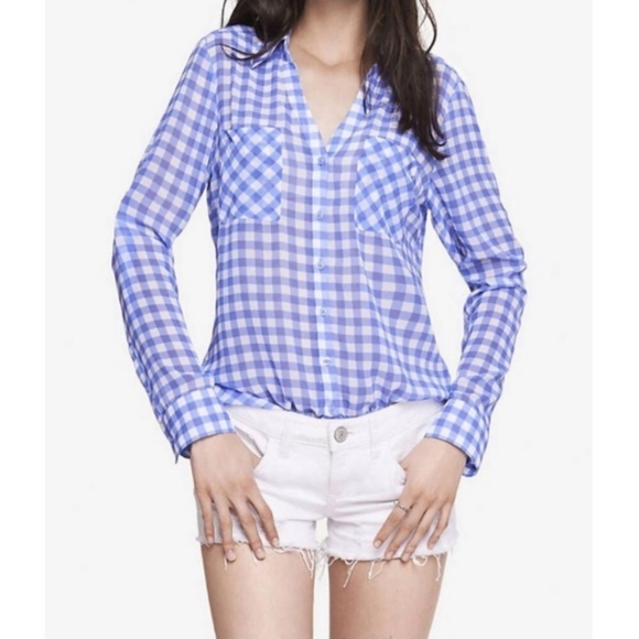 Express | Tops | Express Plaid Button Top | Poshmark